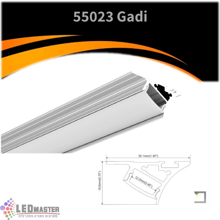 פרופיל תאורה אלומיניום זווית 18.5X36.1mm | לד מאסטר תאורת לד לבית ...